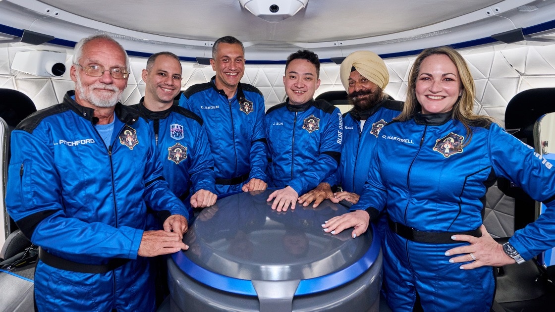 WATCH LIVE: Blue Origin launches Agra-born investor, five others on ...