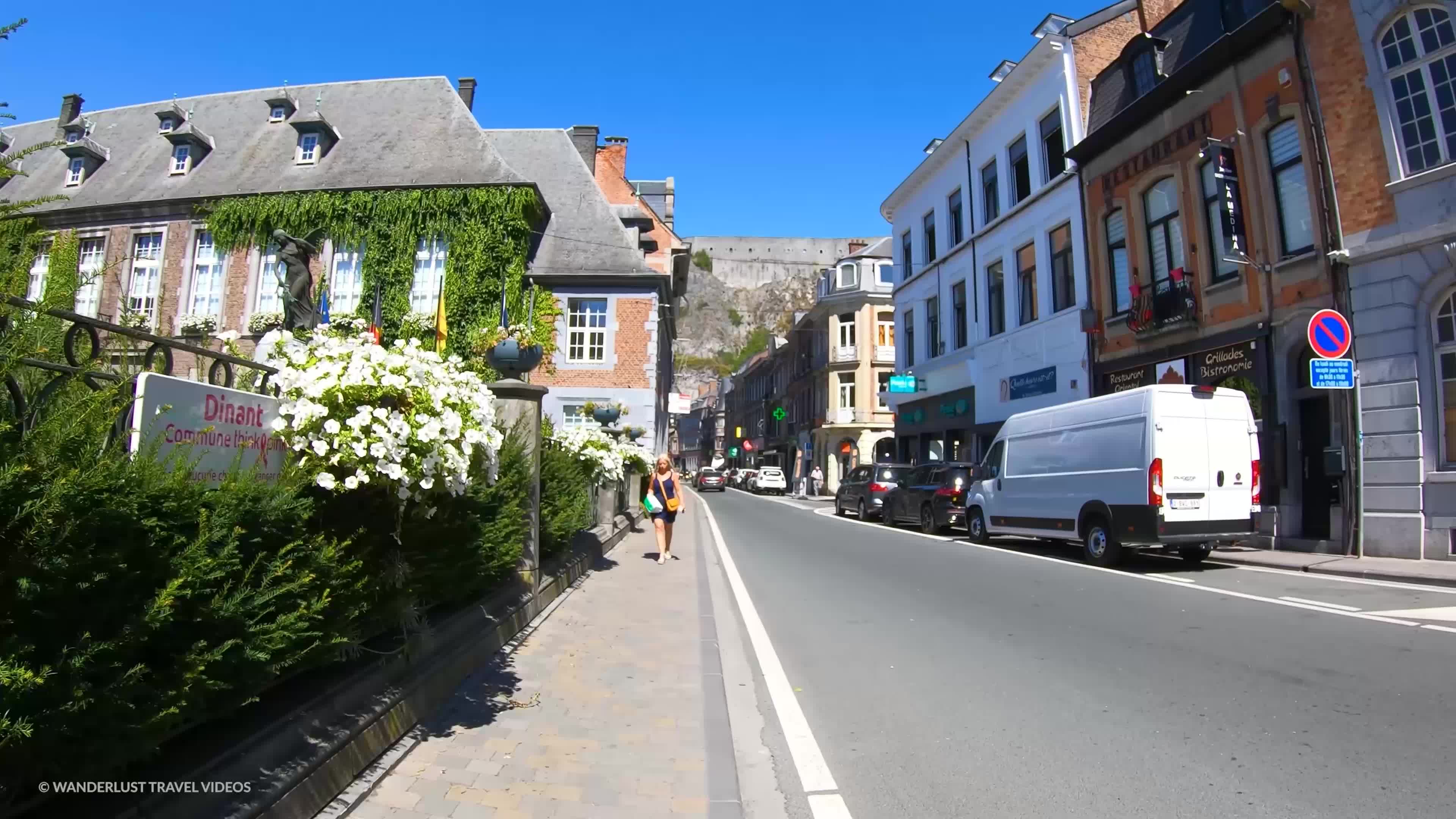 Dinant Walking Tour in Belgium – Riverside and Citadel Views (4K)
