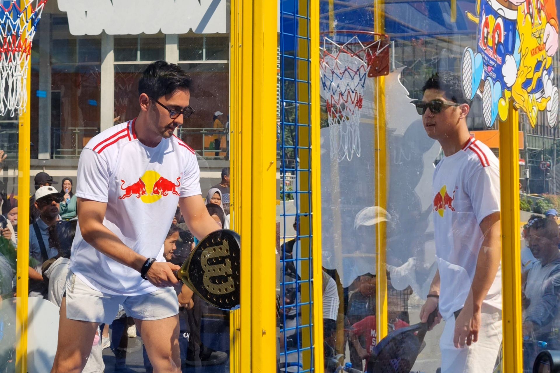 Al Ghazali dan Omar Daniel Seru-seruan Main Padel di CFD Sarinah, Antusias Ditonton Warga!