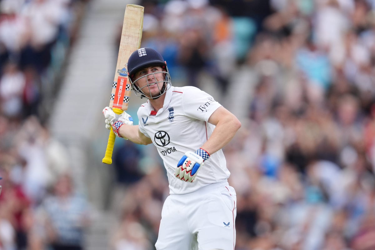 Harry Brook century before dramatic dismissal takes England in sight of win