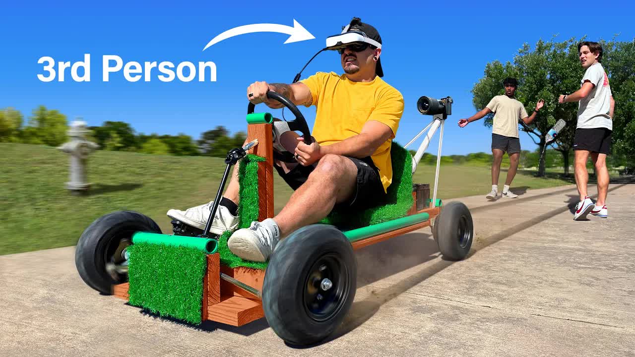 jake carlini: built a 3rd person mario kart go-kart!