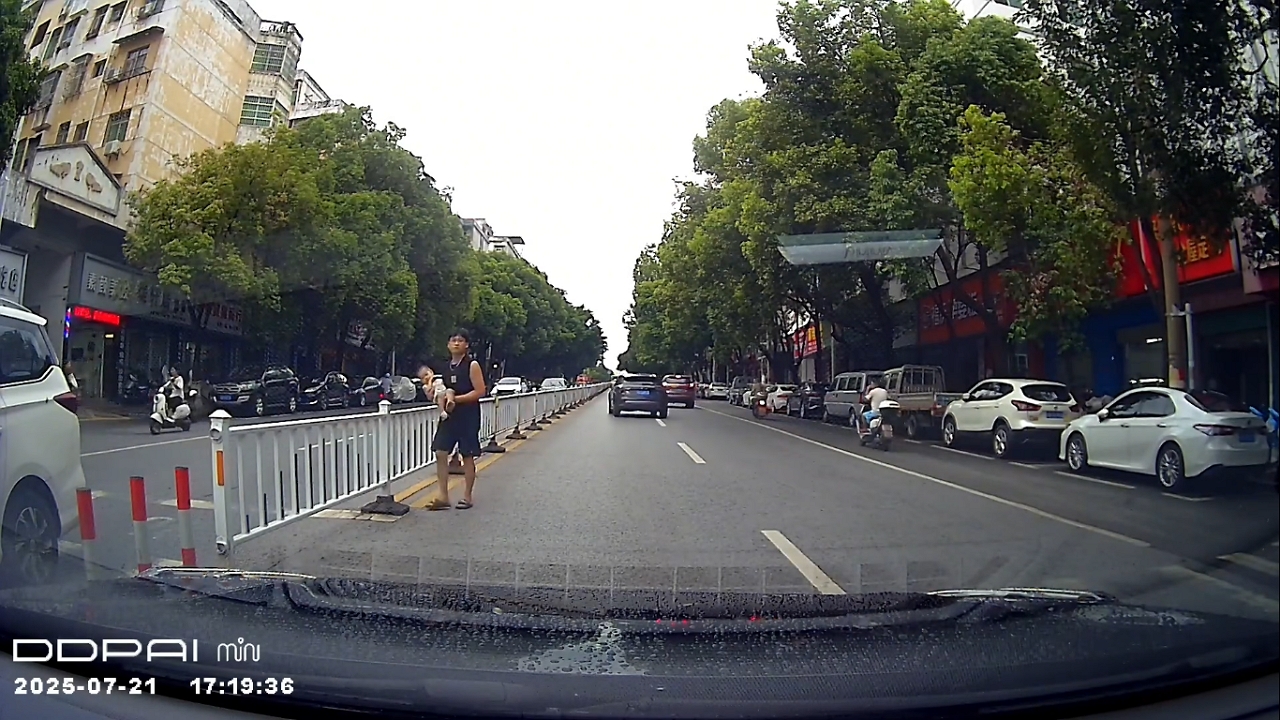 Driver stops child from crossing road alone in Jiangxi, China