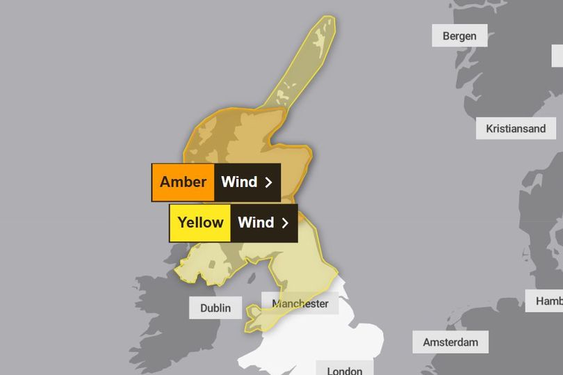 Met Office elevates wind warning to amber in five UK areas as Storm ...