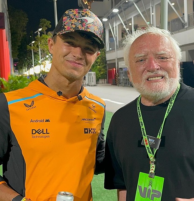 Pictured: Meme sensation 'Hide the Pain Harold' poses with F1 drivers ...