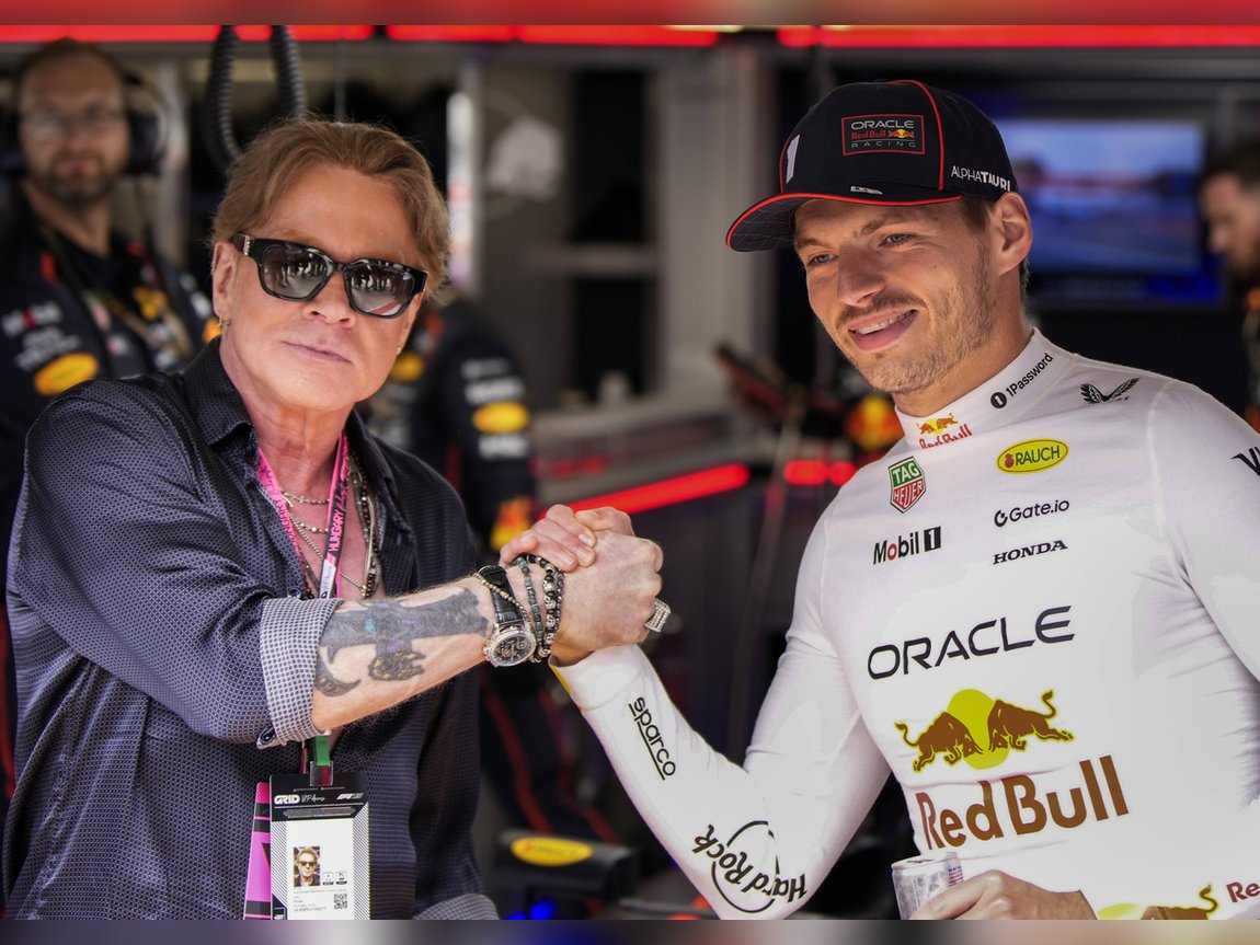 Music star at Formula 1: Max Verstappen welcomes Axl Rose