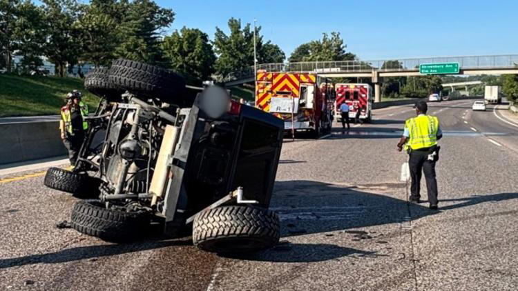 St. Louis Fire Department engine rear-ended on highway; driver, 2 ...