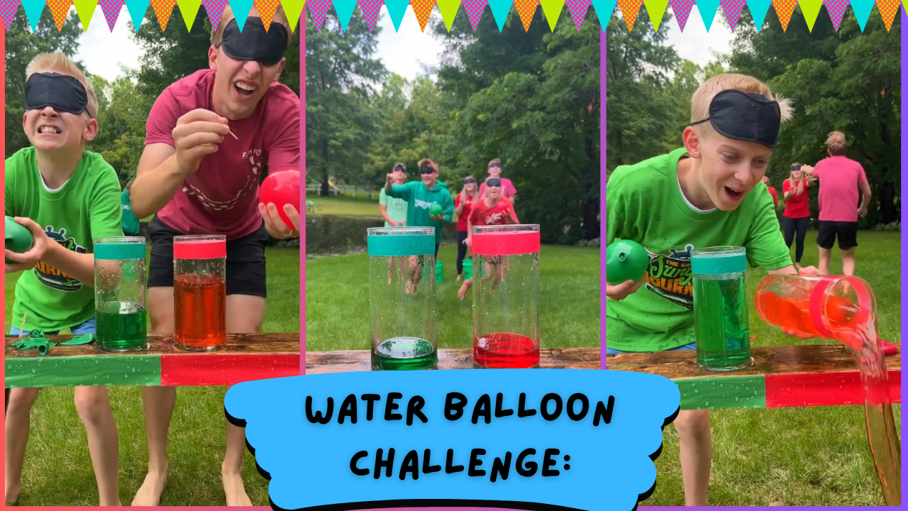 Blindfold Water Balloon Challenge: Team Showdown in the Backyard!
