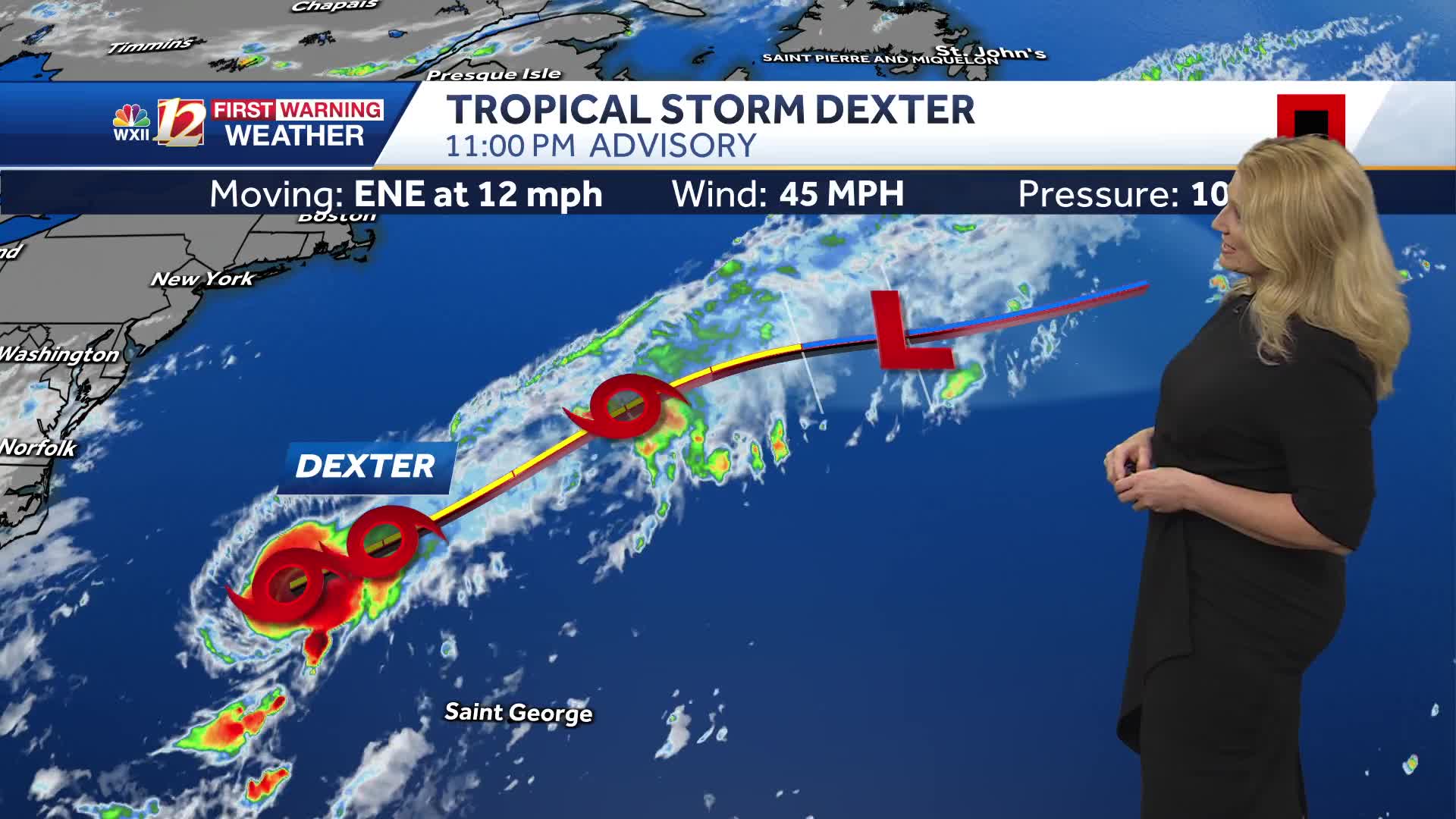 Tropical Storm Dexter forms off the coast of North Carolina Sunday ...