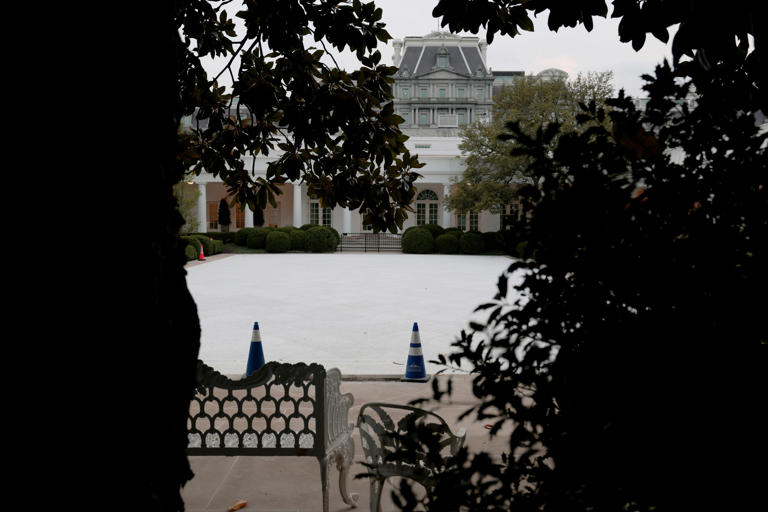 Photos reveal Rose Garden renovations after Trump’s White House redesign