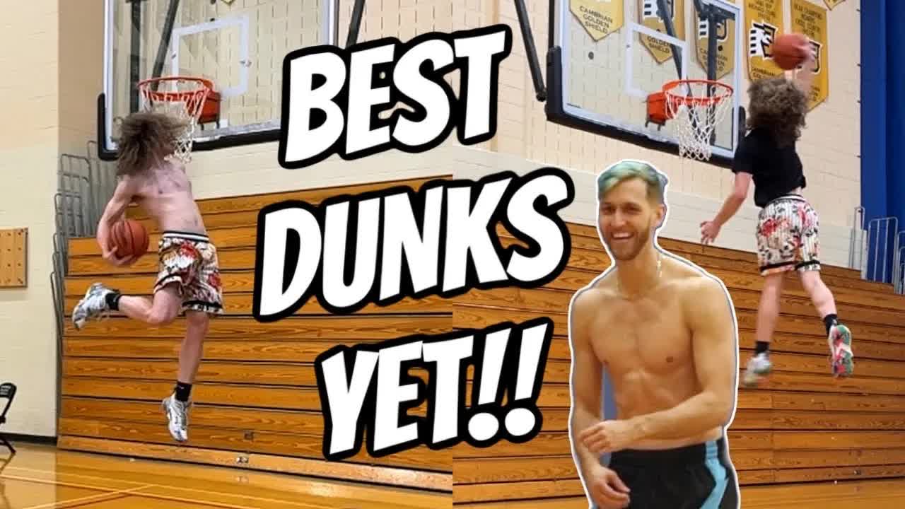 360 BEHIND THE BACK!!! Best dunk session of my life with JORDAN ...