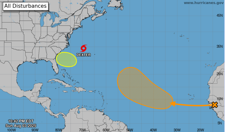 Tropical Storm Dexter forms in the Atlantic: Track storm path, see ...