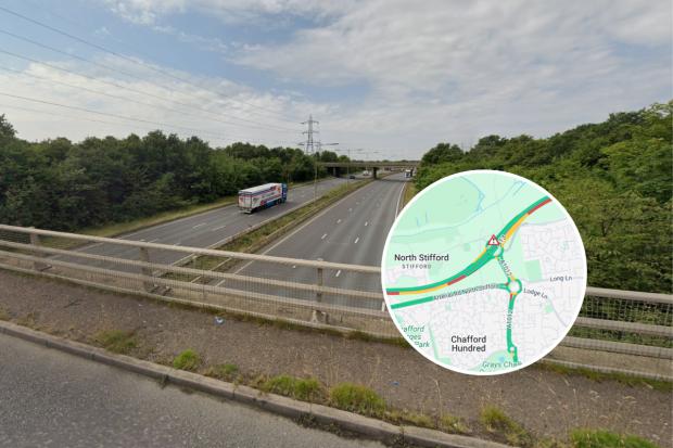 A13 partially blocked after crash with slow moving traffic reported