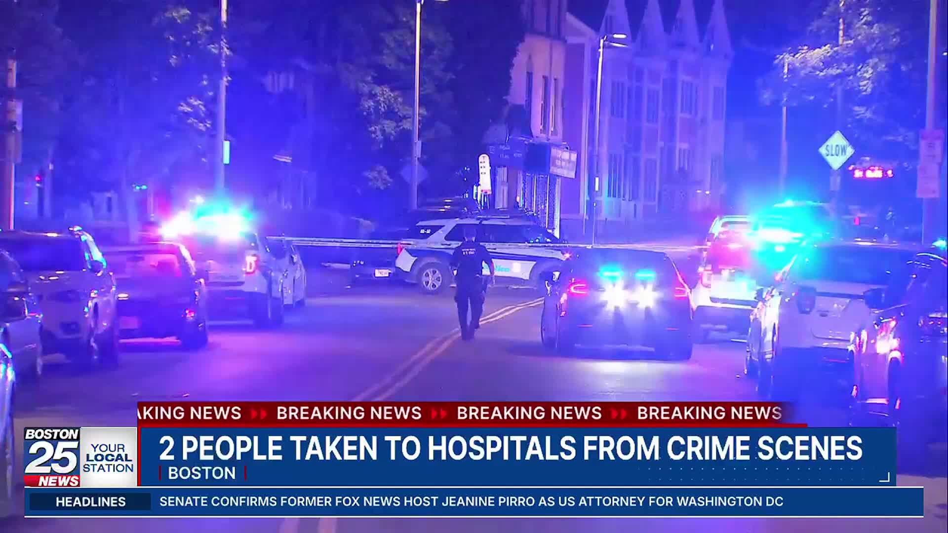 Two people rushed to hospital from two separate scenes in Boston