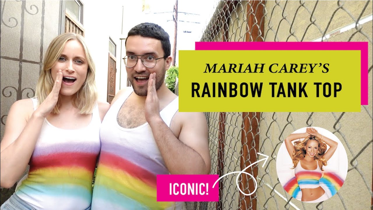 DIY-ing a Mariah Carey-inspired rainbow tank top