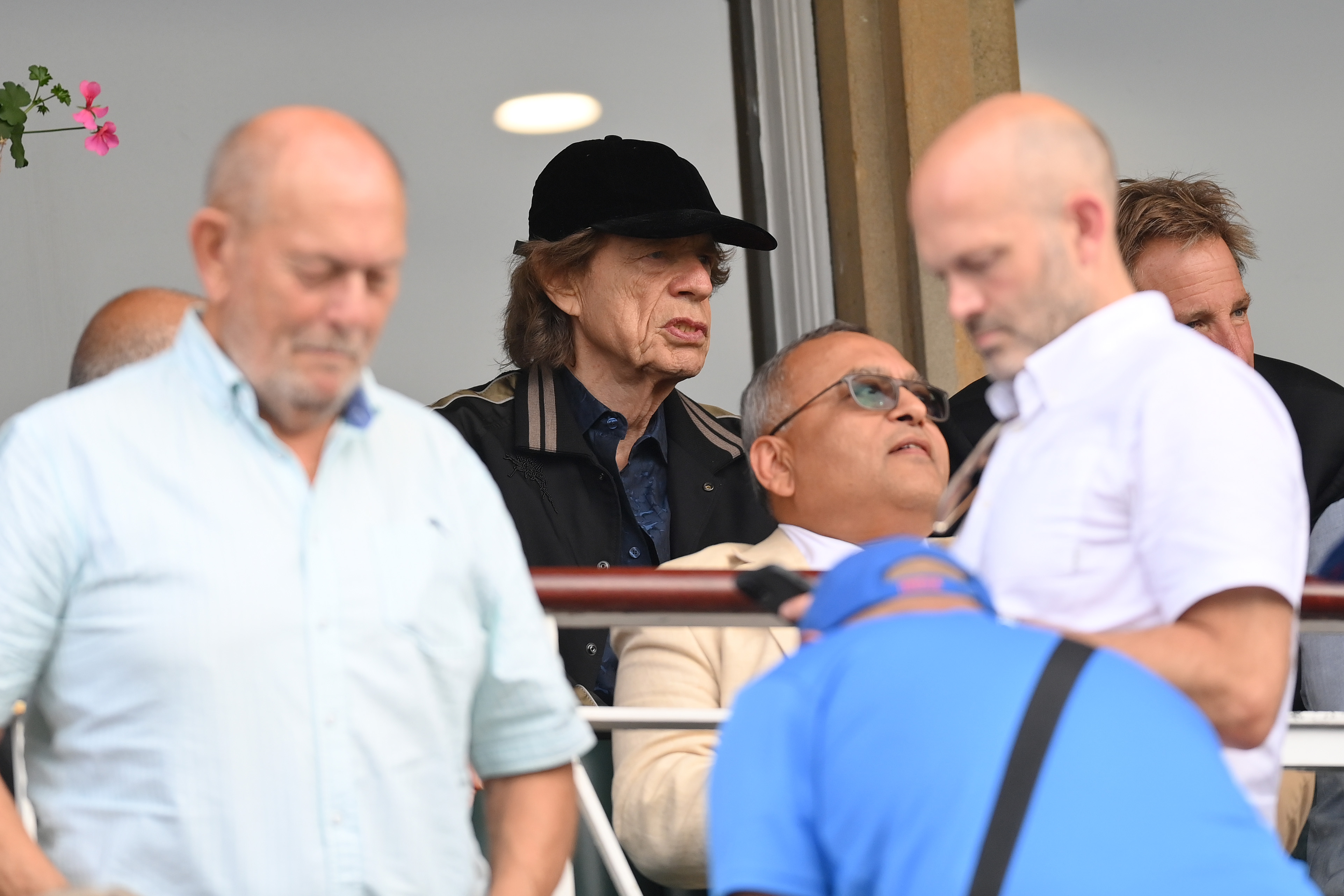 Rolling Stone Mick Jagger spotted watching the cricket in London