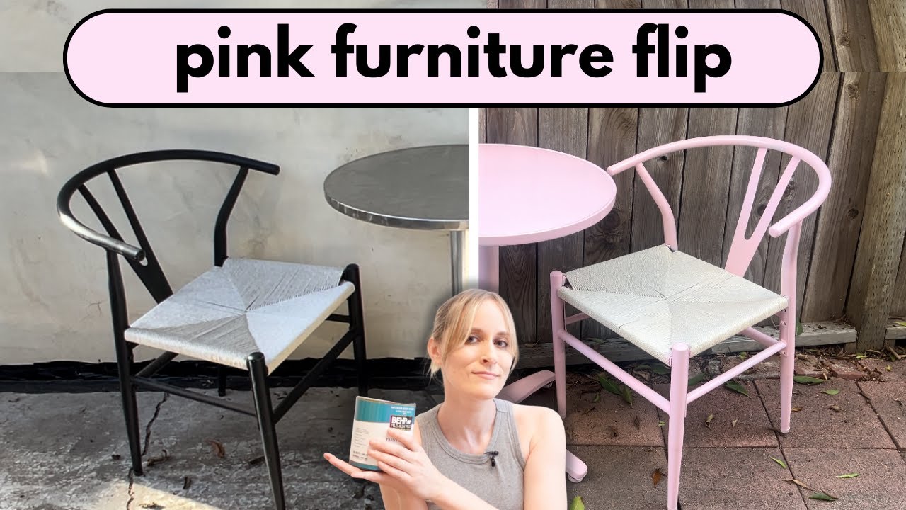 Flip candy-pink thrifted furniture into a bold table-and-chair set
