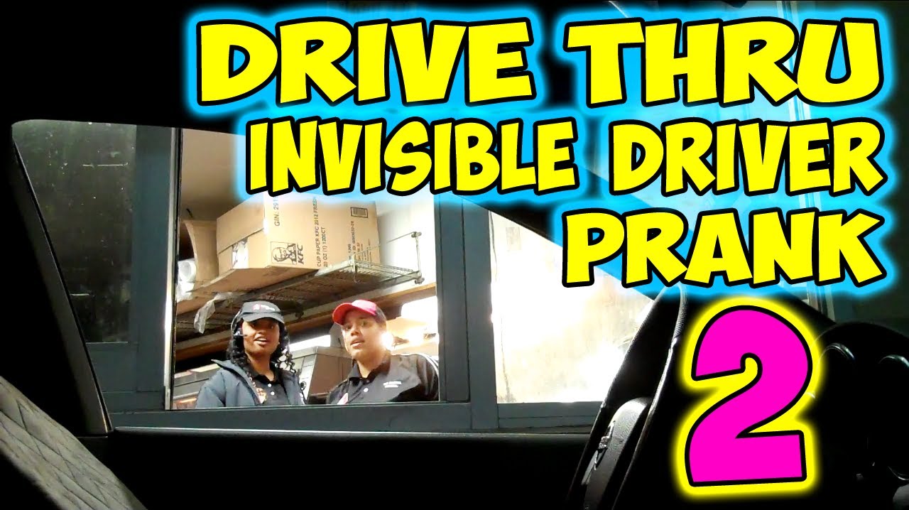 Drive Thru Invisible Driver Prank 2 continues invisible driver trick