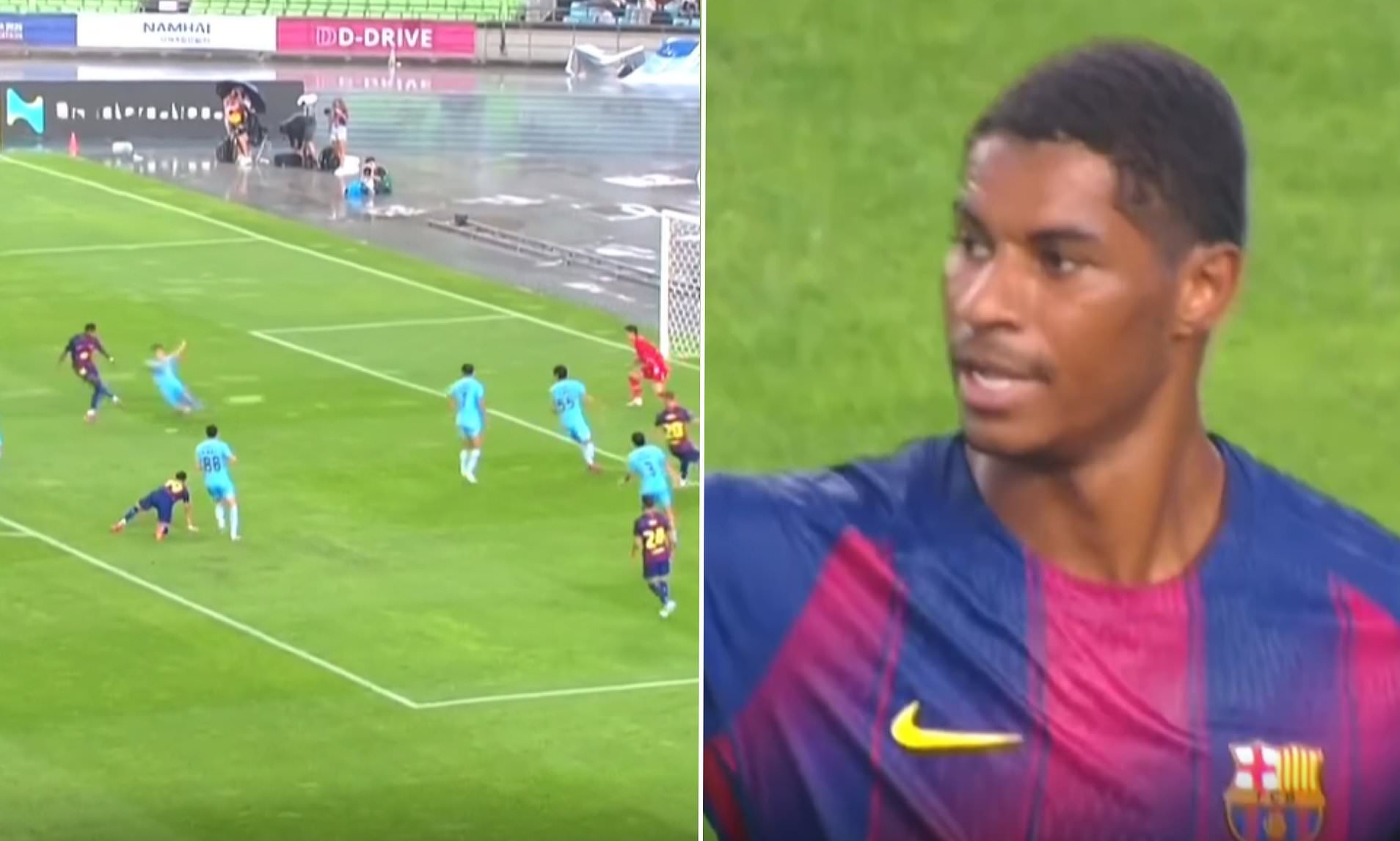 Marcus Rashford scores his first goal for Barcelona with cool finish