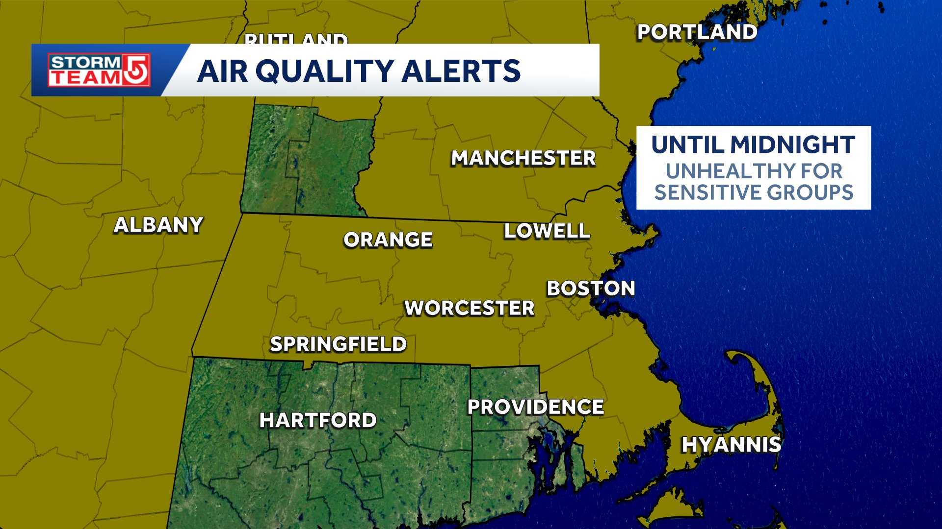 Wildfire smoke reducing air quality across Massachusetts