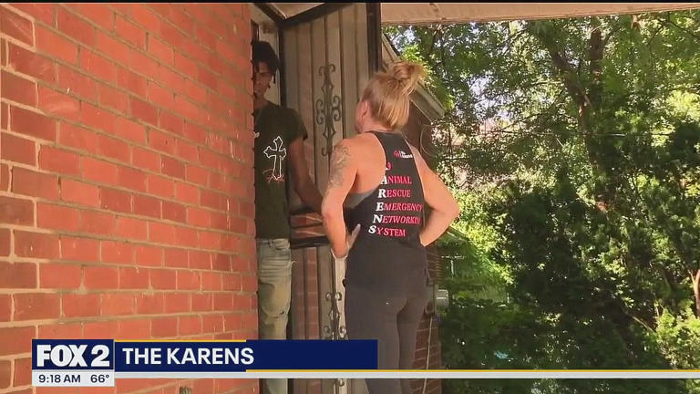 Detroit dog rescue team The Karens hit the streets in the summer heat