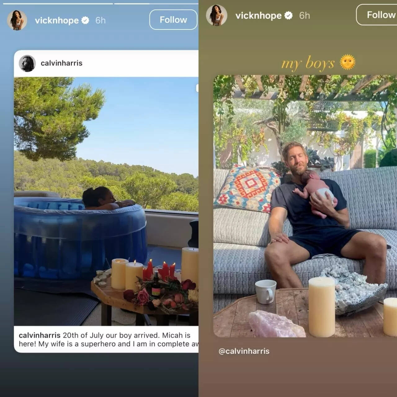 Calvin Harris and Vick Hope welcome baby boy Micah, share personal ...