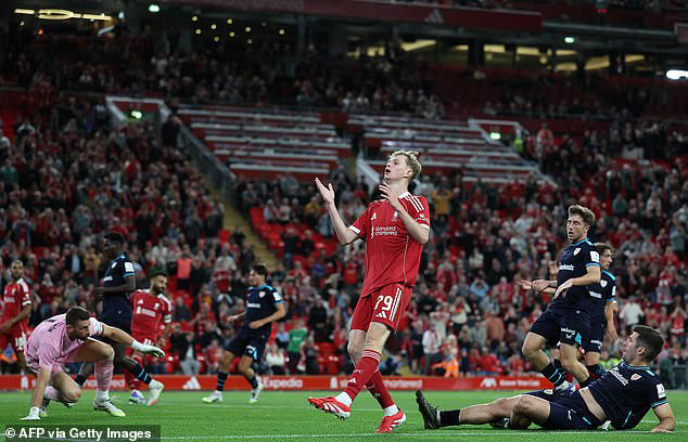 Will Wright, 17, almost caps dream Liverpool debut with an Anfield goal