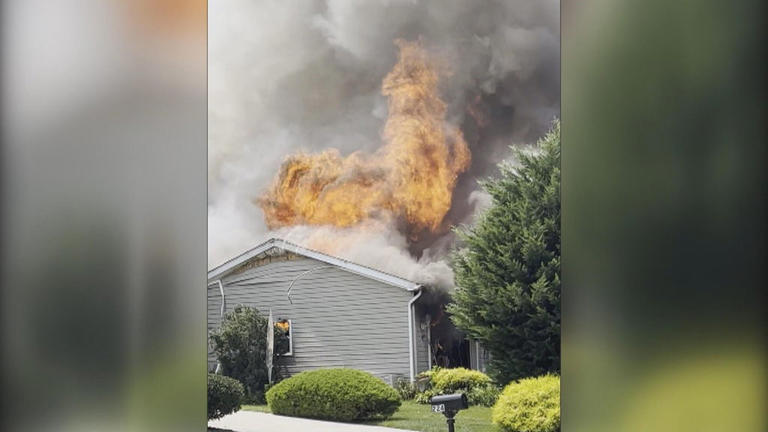 New Jersey home charred after massive fire breaks out