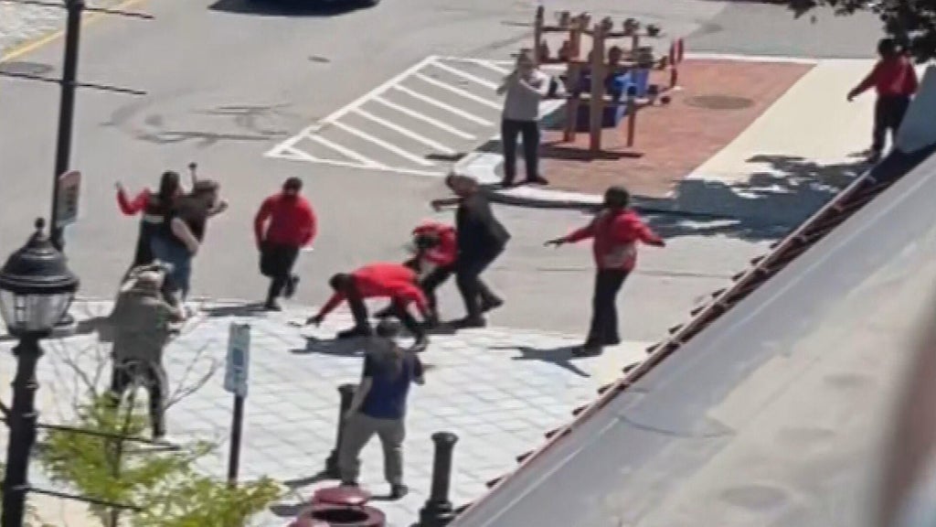 Video shows masked neo-Nazi group in fight outside New Hampshire State ...