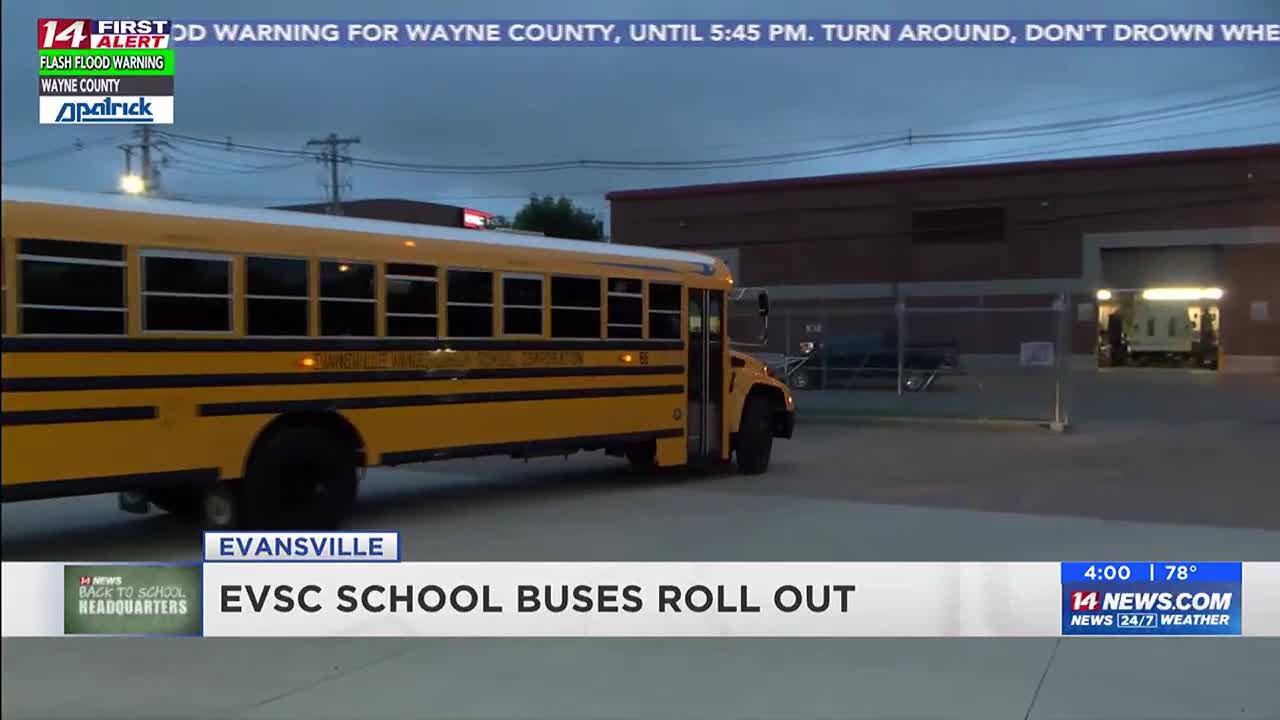 EVSC buses take to the road for the first day of school