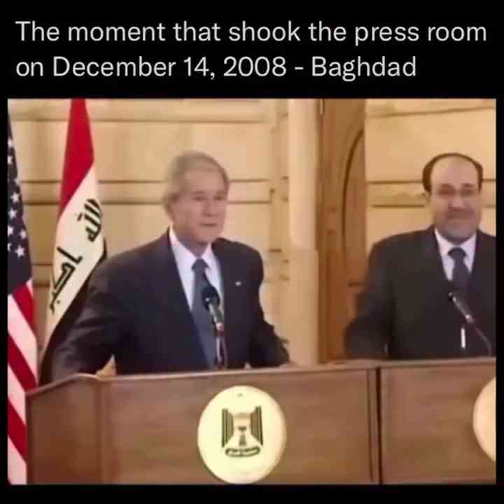 The Moment An Activist Threw A Shoe At Bush