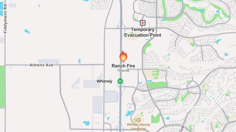 Lincoln 'Ranch' fire map: Blaze near CA-65 spreads towards Rocklin and ...