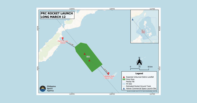 Explosions heard in Palawan following China's Long March 12 rocket launch