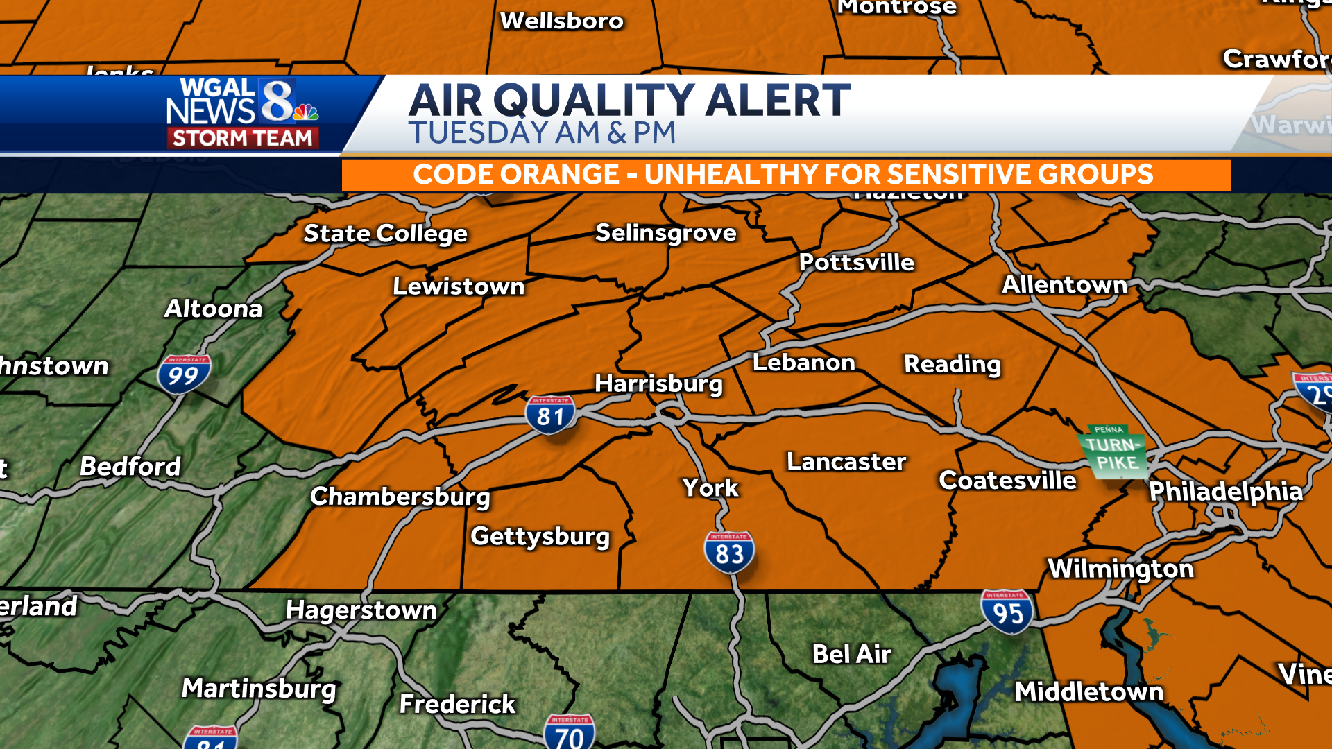 Code Orange Air Quality Alert in effect