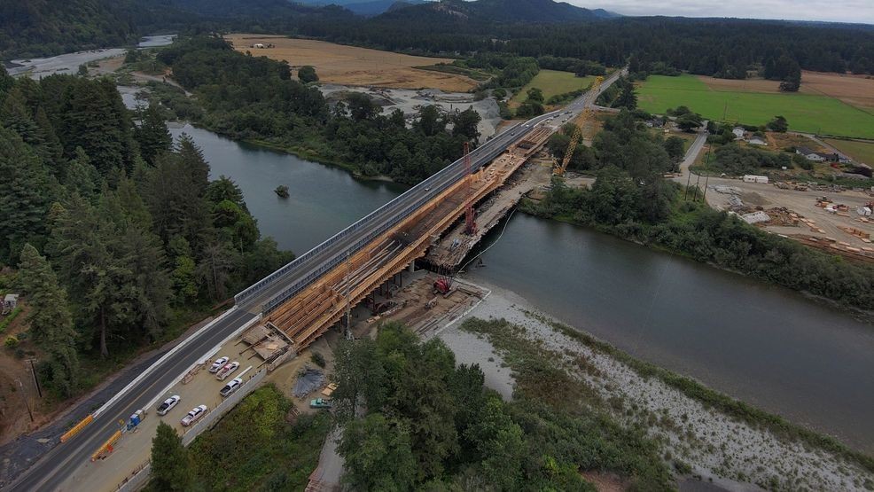 Progress being made on the new Dr. Fine Bridge near Crescent City