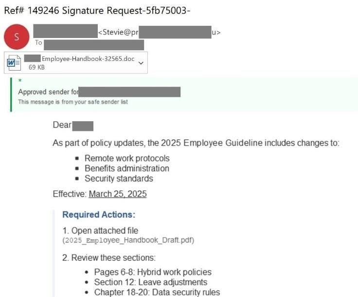 Latest phishing scam uses fake HR updates to target employees