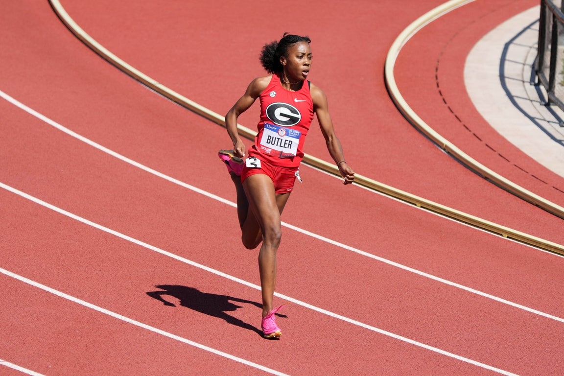 Spectacular images of Georgia track runner Aaliyah Butler's explosive style