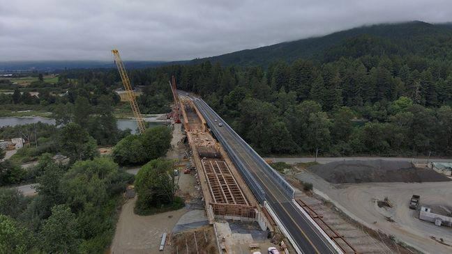 Progress being made on the new Dr. Fine Bridge near Crescent City