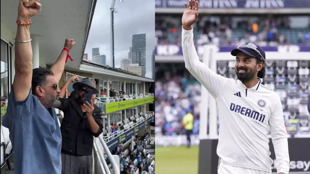 Viral video: Wild! KL Rahul's father-in-law Suniel Shetty goes crazy after India beat England at ...