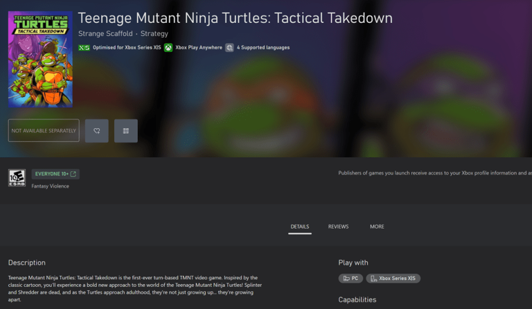 *Updated: TMNT Tactical Takedown gets a surprise Xbox store listing and ...