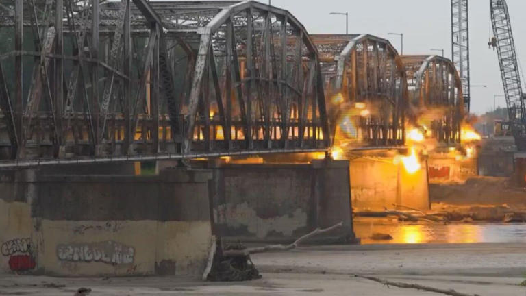 Loup River Bridge in Columbus demolished ahead of rebuild
