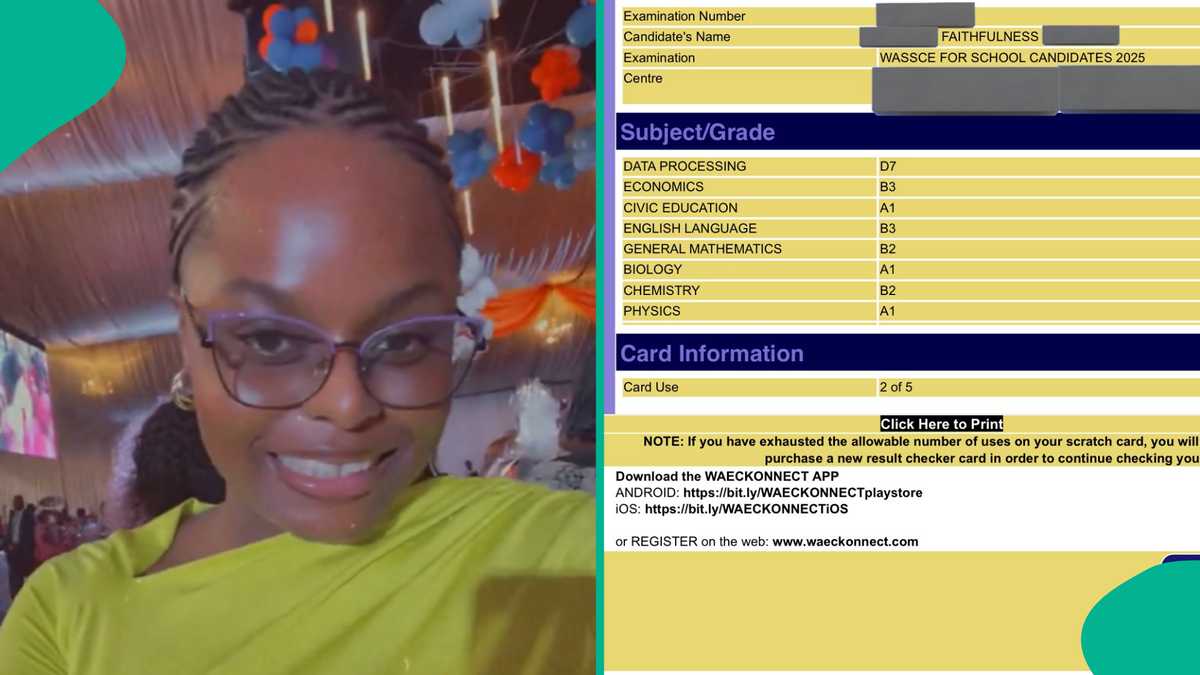 Photo: See how this student performed in the 2025 WAEC