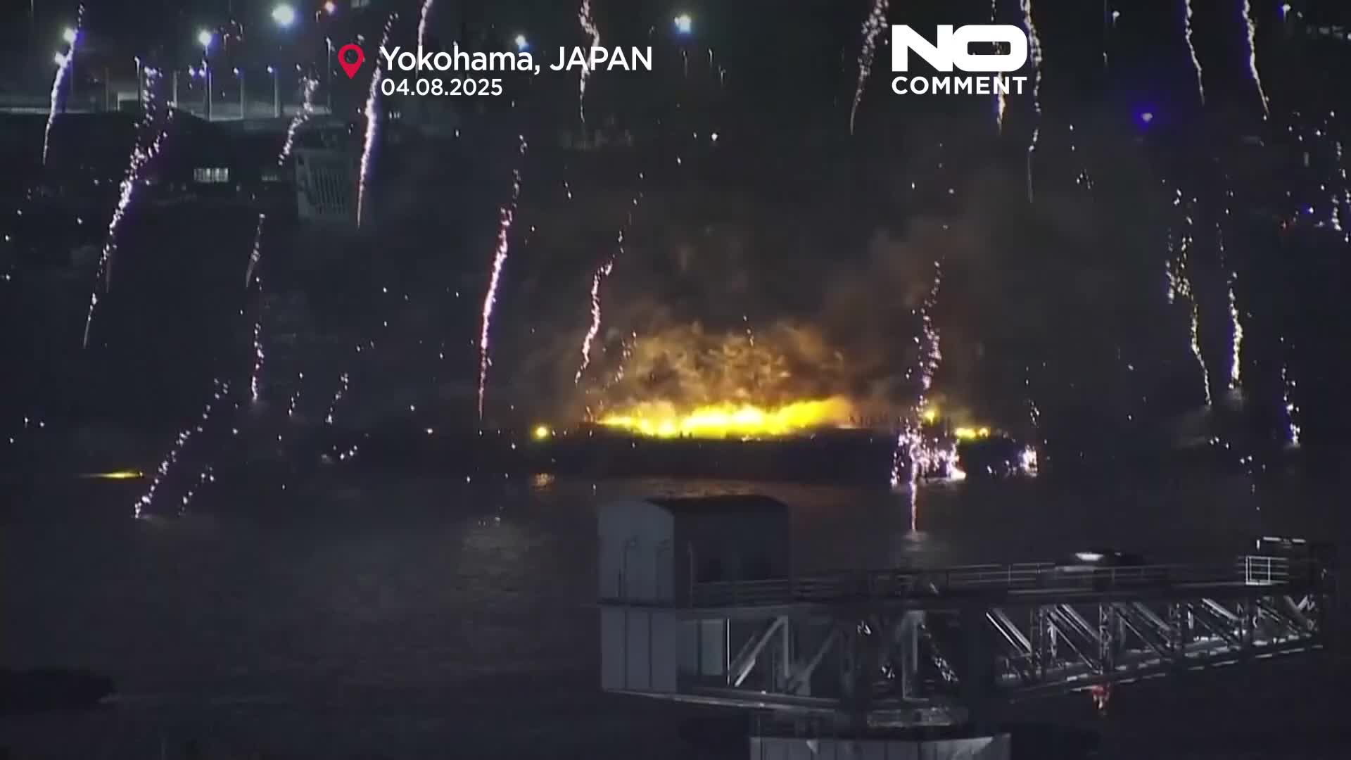 Two fireworks boats catch fire during Yokohama festival