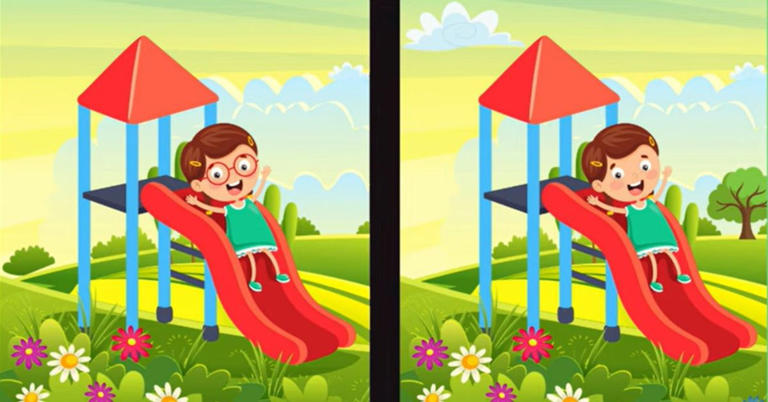 Spot the 5 Differences in Girl Playing on Slide Beat the 43-Second ...
