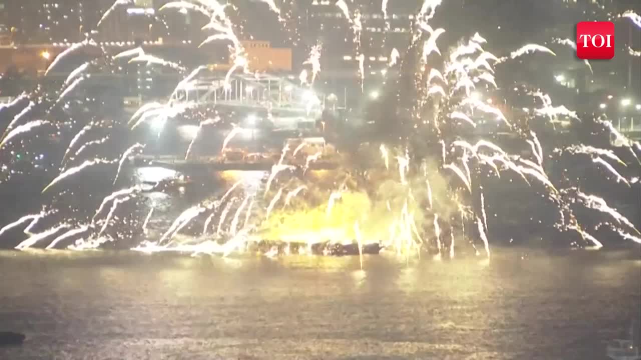 Shocking Visuals: Malfunction Sparks Fireworks Barge Inferno In Japan ...