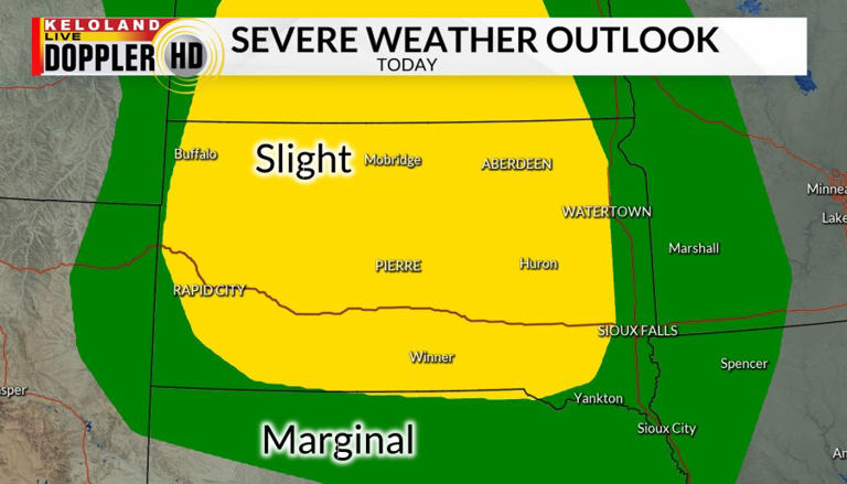 Severe weather expected later today in KELOLAND