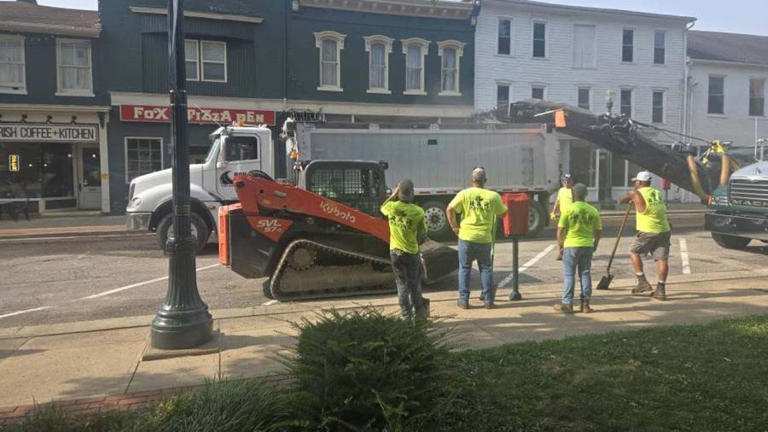 $74,000 downtown repavement project underway in Lisbon