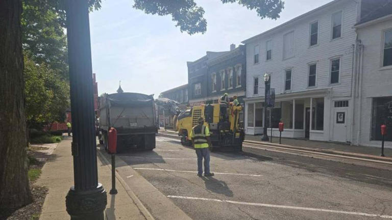 $74,000 downtown repavement project underway in Lisbon
