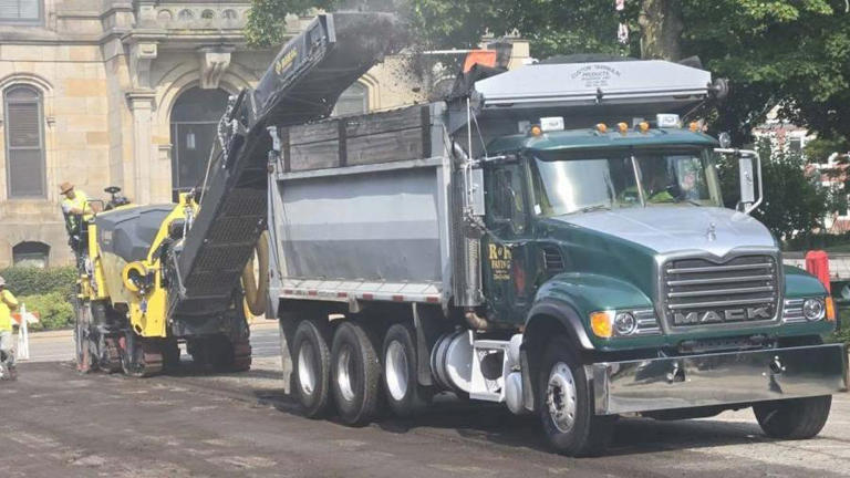 $74,000 downtown repavement project underway in Lisbon