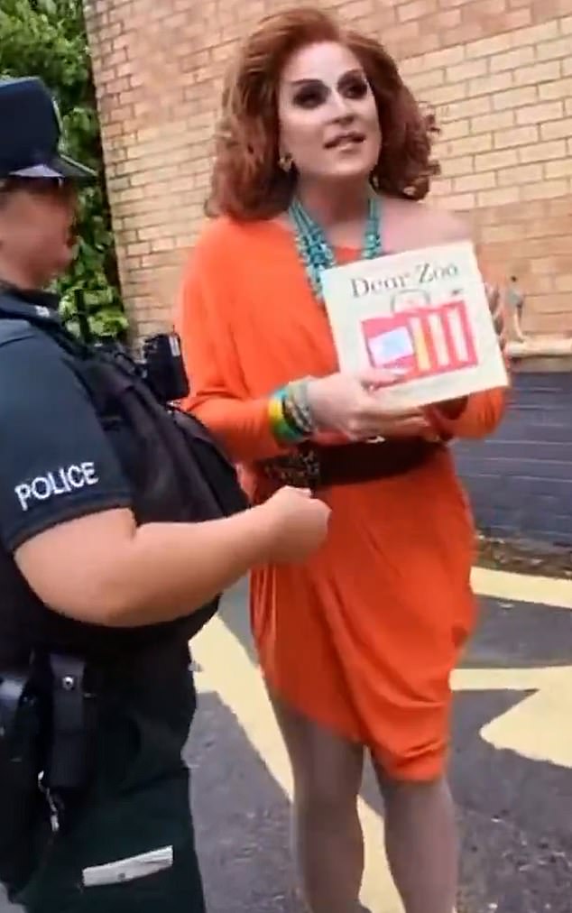 Moment police escorted two drag queens from children's story telling event