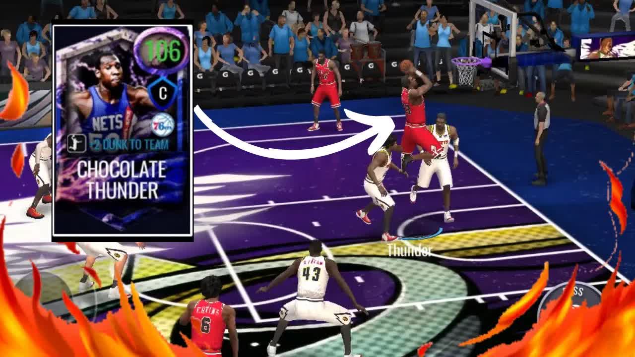 KNYT: crazy dunks with 106 chocolate thunder in nba live mobile 20!